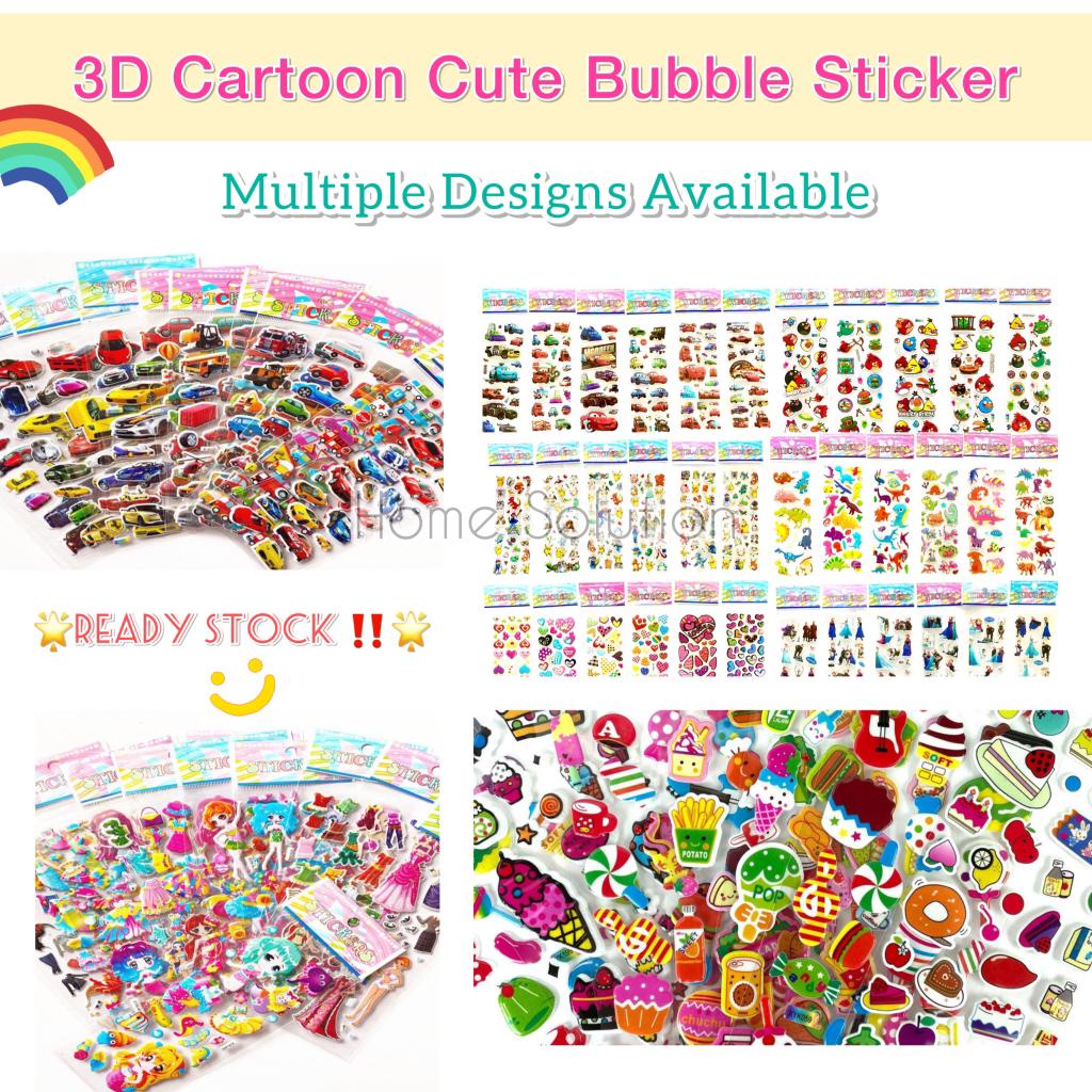 [SALE 10PC/50PC] 3D Cartoon Bubble Sticker for Kids (Stiker Kanak Kanak ...