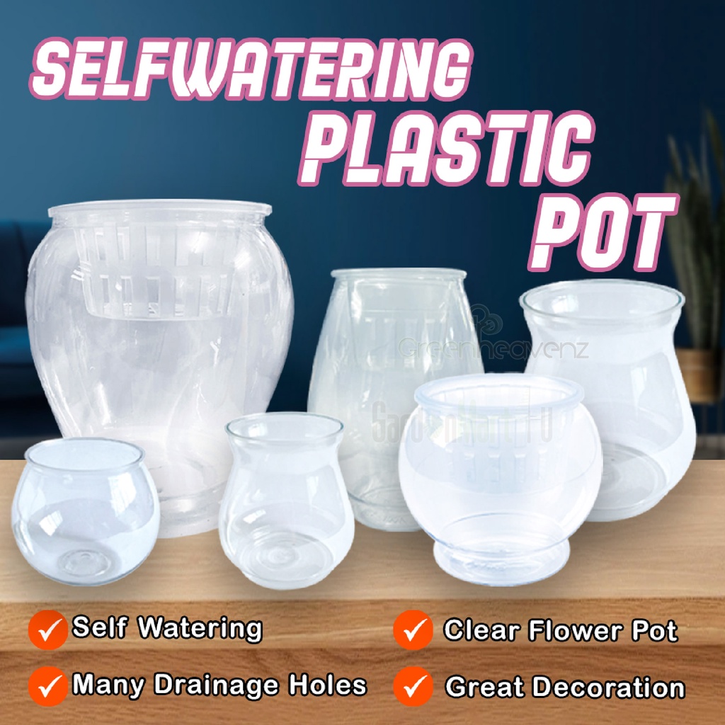 GHZ Self Watering Pot Hydroponic Pot Plastic Pot For Plant Pasu Bunga ...