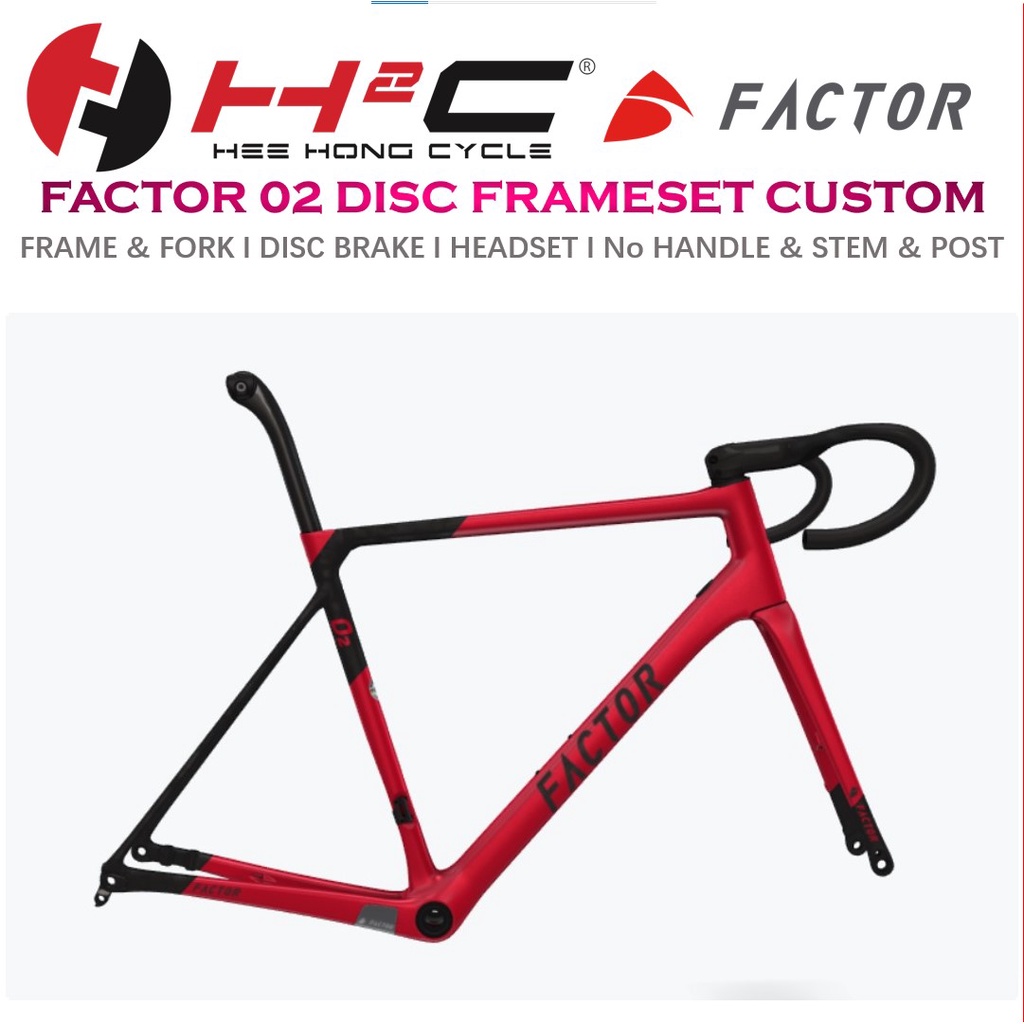 Factor 02 Disc Frameset ( Custom Color ) Naked Red (Lifetime Warranty ...