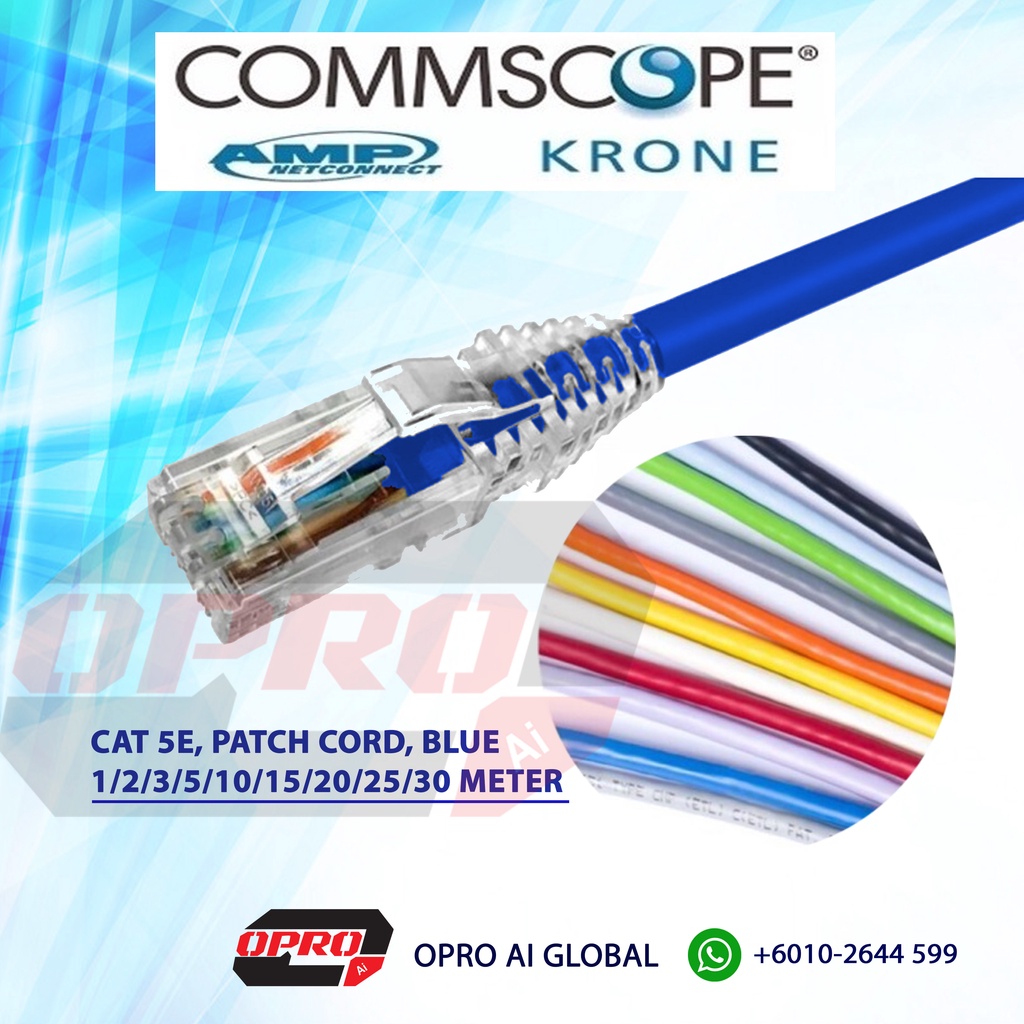 [Cat5e]Commscope AMP® Genuine UTP Cable Assembly Cat 5E Blue 1/2/3 ...