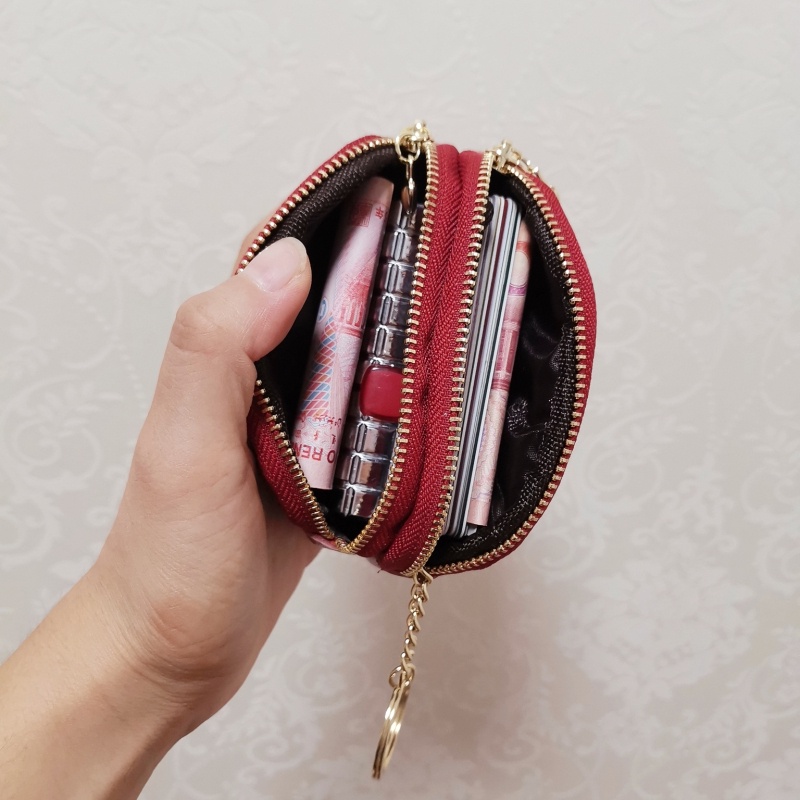 Dompet Syiling Kulit Wanita Berzip Berganda Kapasiti Besar Dompet Kecil ...
