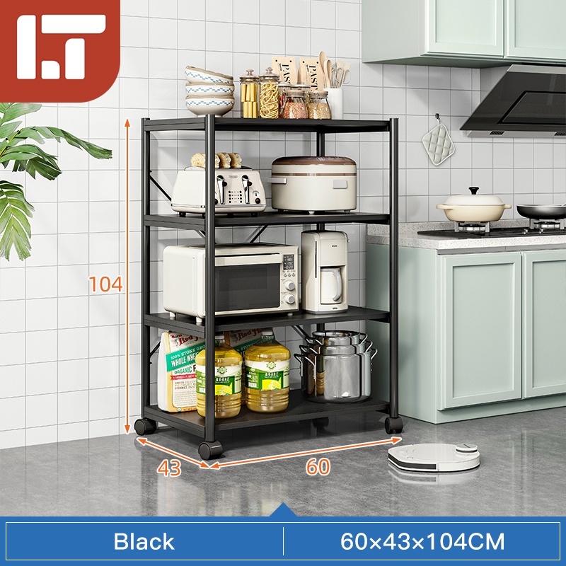 Kitchen Shelf Storage Rack With Wheel Rak Dapur Rack Shelf Kabinet ...