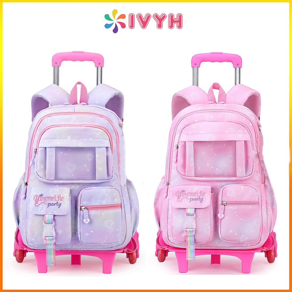 6 Wheels Trolley Luggage Bag Rolling Backpack Waterproof Backpack ...