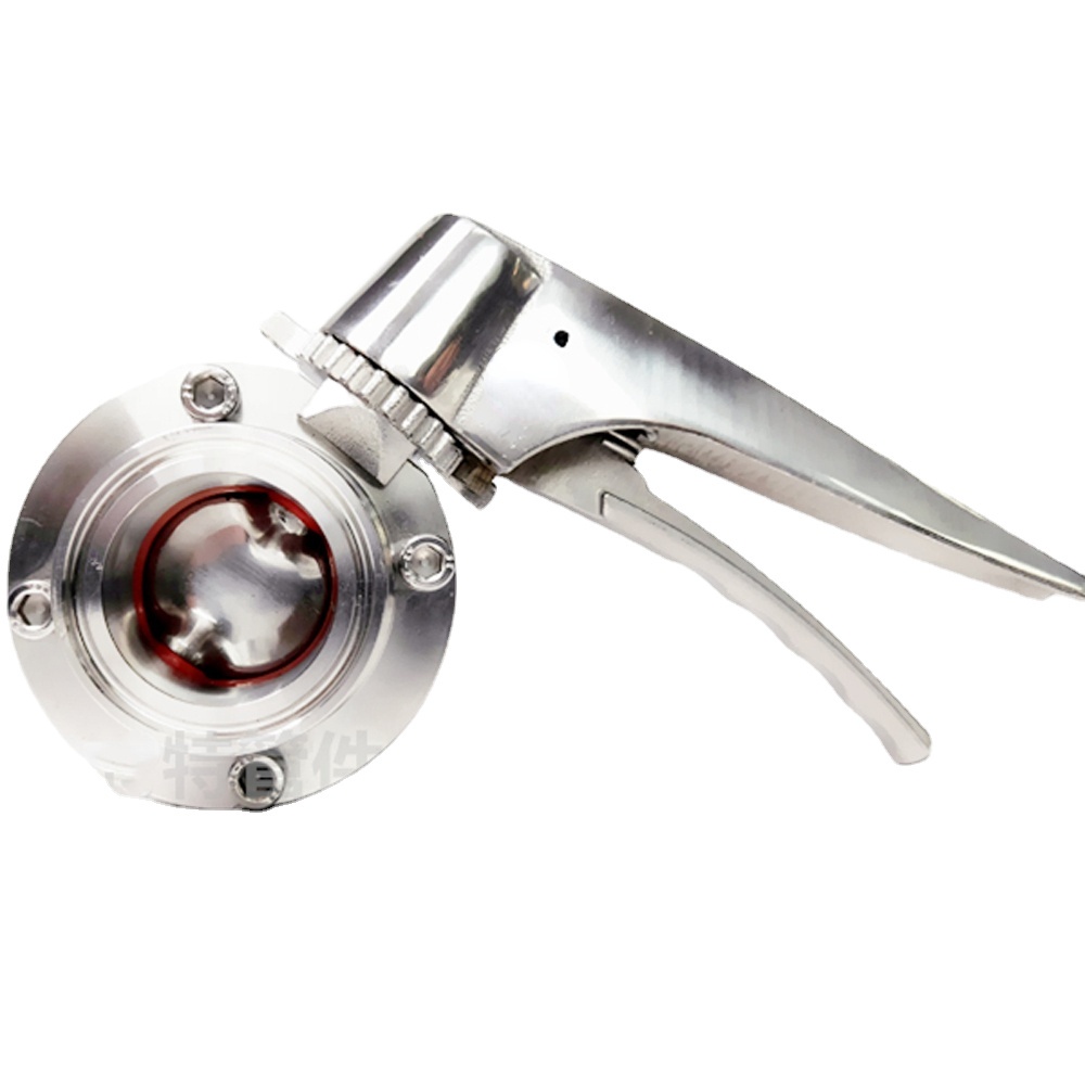 19/25/32/38/45/51mm Pipe OD x 1.5" 2" Tri Clamp Sanitary Butterfly ...