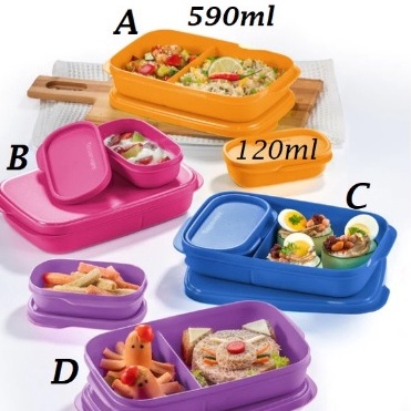 Tupperware Foodie Buddies/ Ezy Keeper Square 1.2L/ Bekas Makanan/ Lunch ...