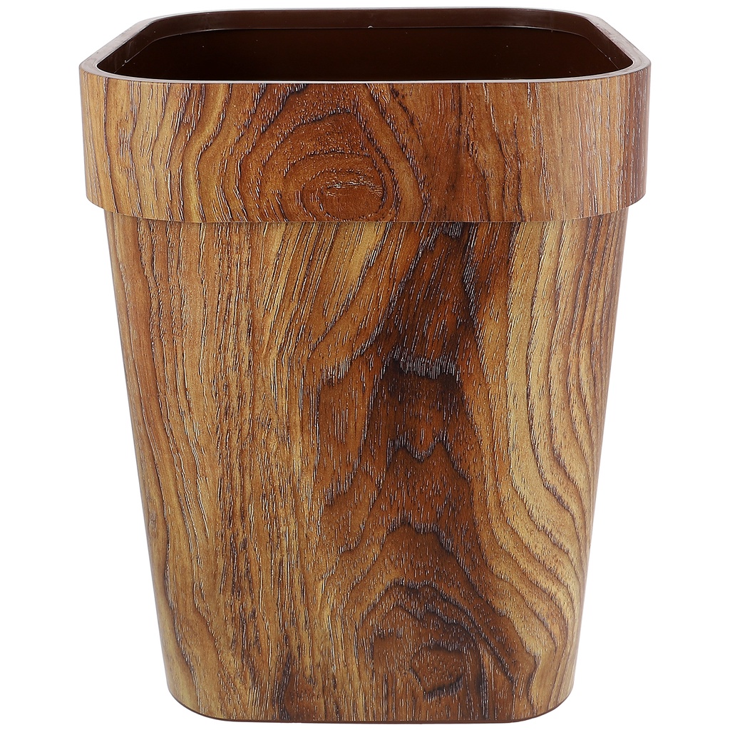 Wooden Garbage Bin Wood Waste Bin Round Wastebasket Garbage Storage ...