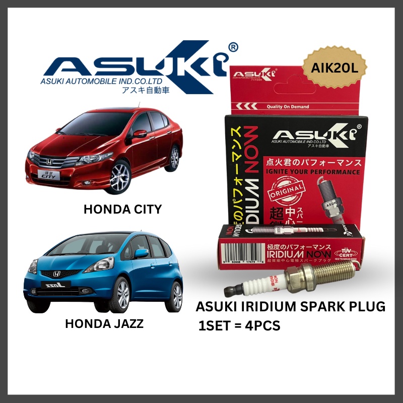 ASUKI Iridium Spark Plug Honda City Tmo Vtec Accord SDA Jazz Civic 1.7 ...