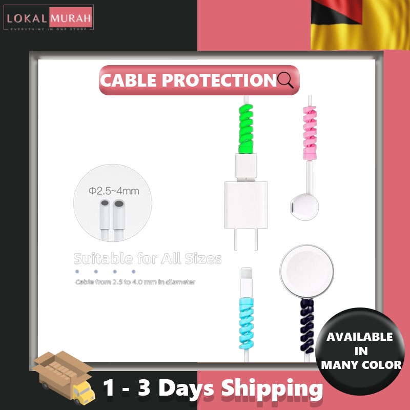 LMS | Universal Cable Protector/Winder Cord Bite Spiral Wire Organizer ...