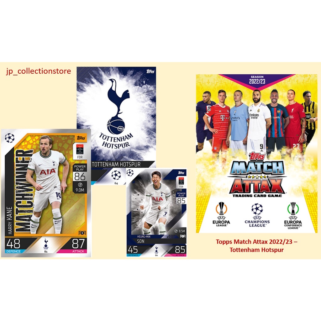 [Tottenham] 2022/23 Match Attax Football Shiny & Normal Cards | Shopee ...