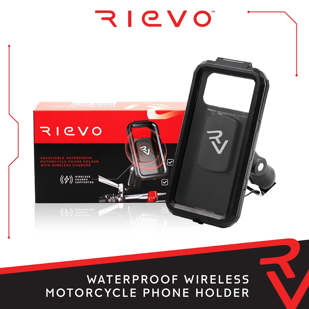 RIEVO Waterproof Wireless Motorcycle Phone Holder | Shopee Malaysia