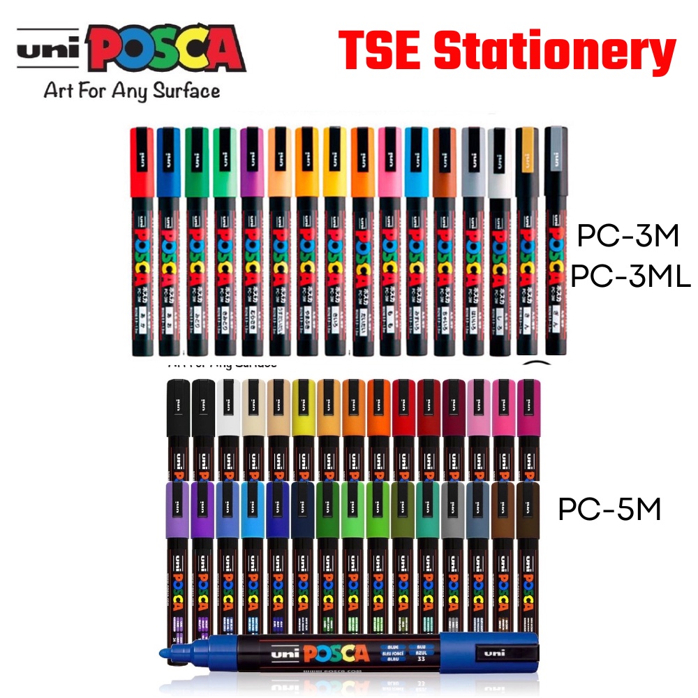 Posca Water Based Paint Marker PC-3M / PC-3ML / PC-5M Art and Painting ...