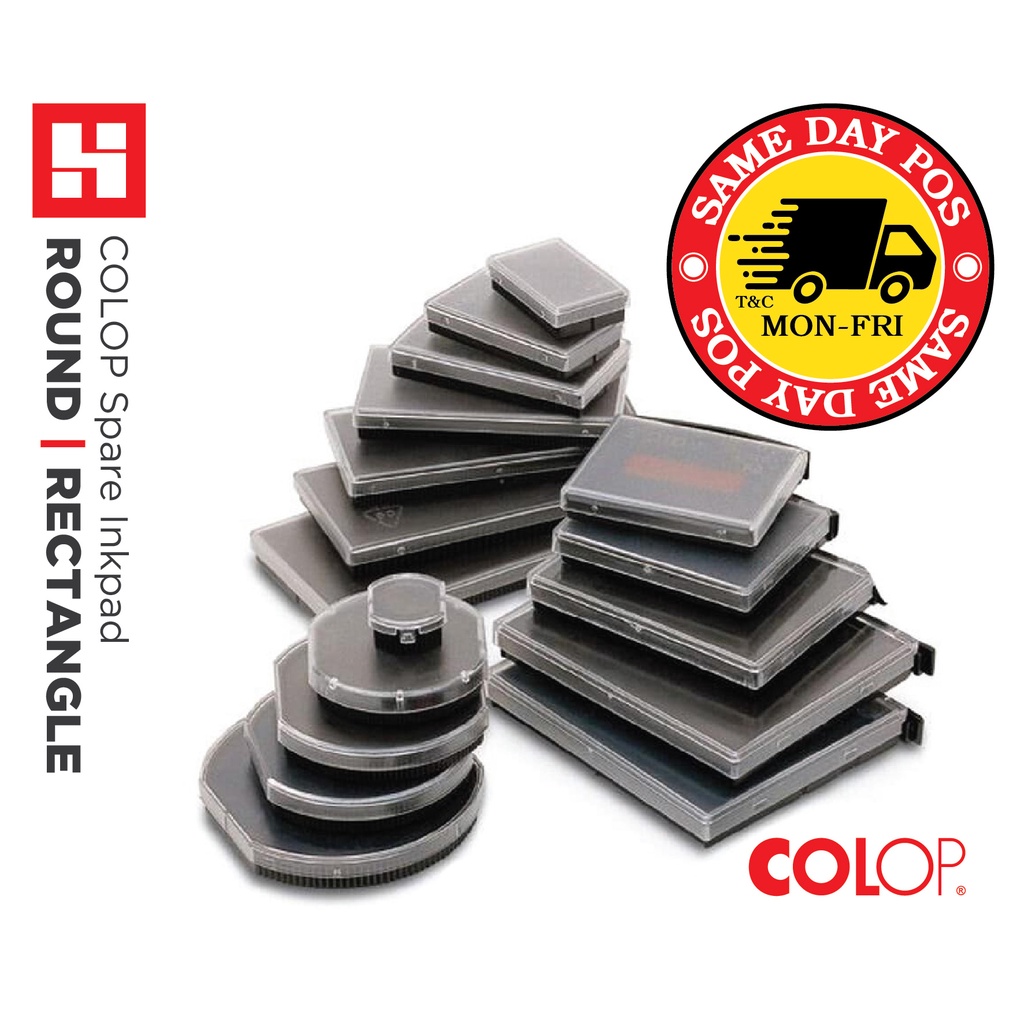 SAME DAY POS * Rubber Stamp * COLOP Round Spare Ink Pad E/R12 | E/R17 ...