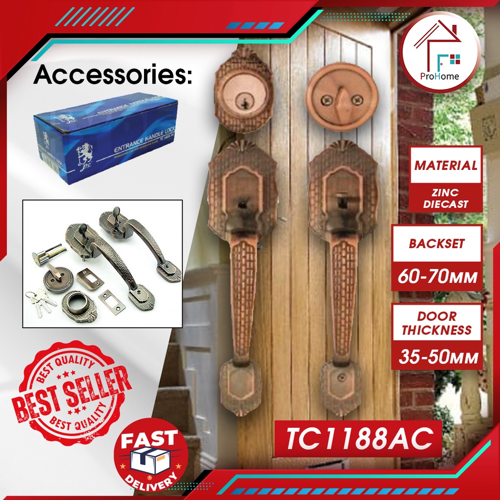 *READY STOCK* JTC TC1188AC ENTRANCE HANDLE LOCK /JTC TC1188AC DOOR ...