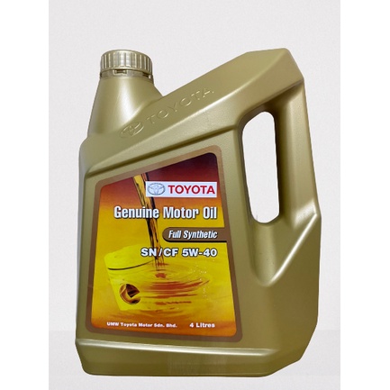 Toyota 5W40 Fully Synthetic SN/CF Engine Oil 4L | Shopee Malaysia