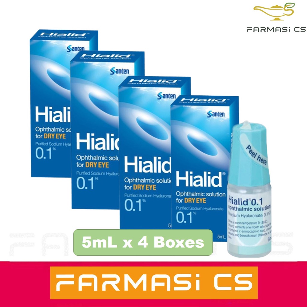 Santen Hialid 0.1% Ophthalmic Solution For Dry Eyes 5ml x 4 Bottles EXP ...
