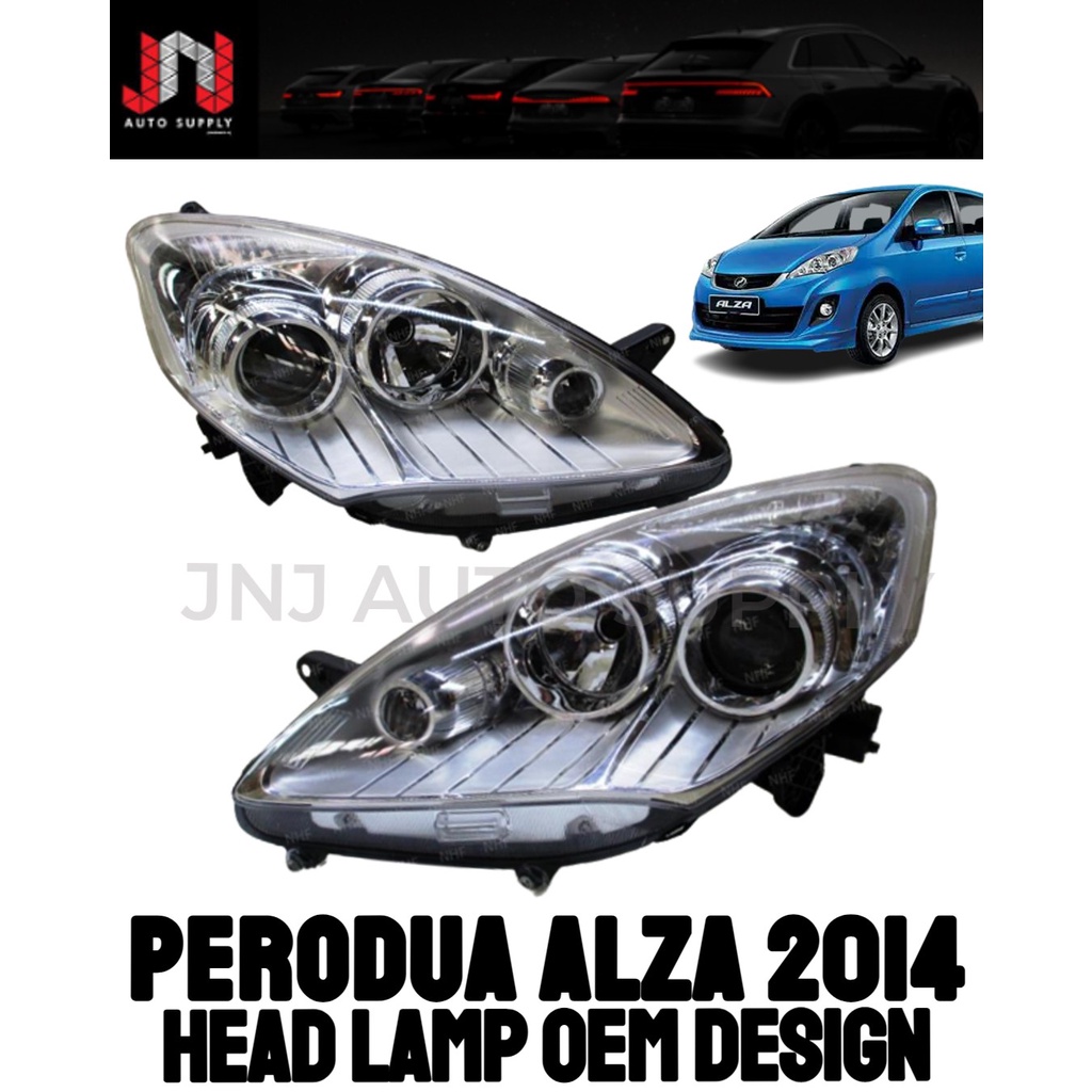 PERODUA ALZA HEAD LAMP 2014 OEM LH / RH (CHROME) | Shopee Malaysia
