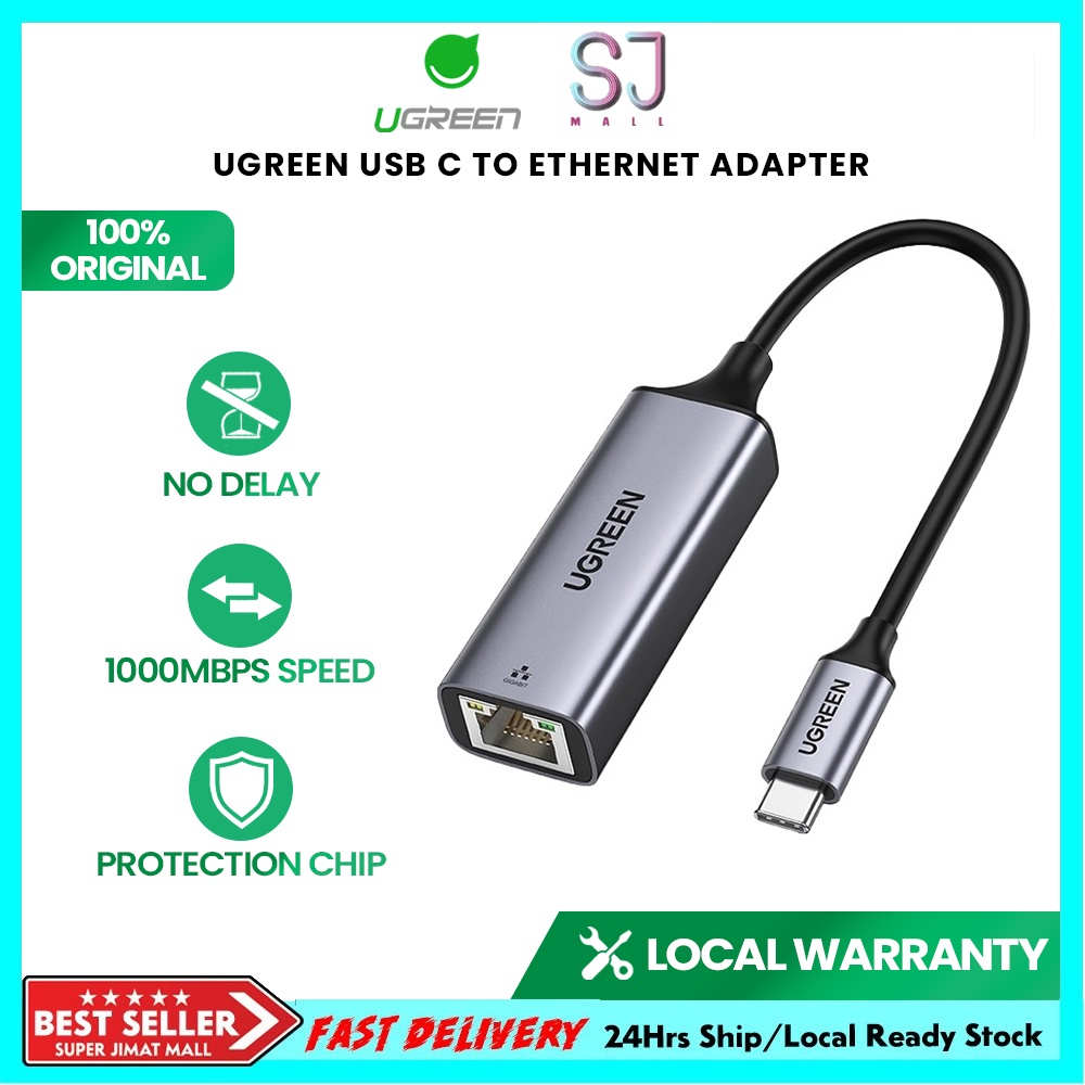 UGREEN USB-C Type C to Gigabit Ethernet LAN Network Adapter | Shopee ...