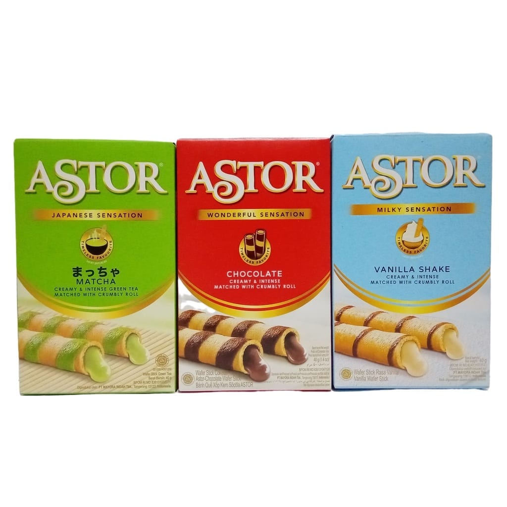 Astor Wafer Stick Chocolate / Matcha / Vanilla Shake 40gr | Shopee Malaysia