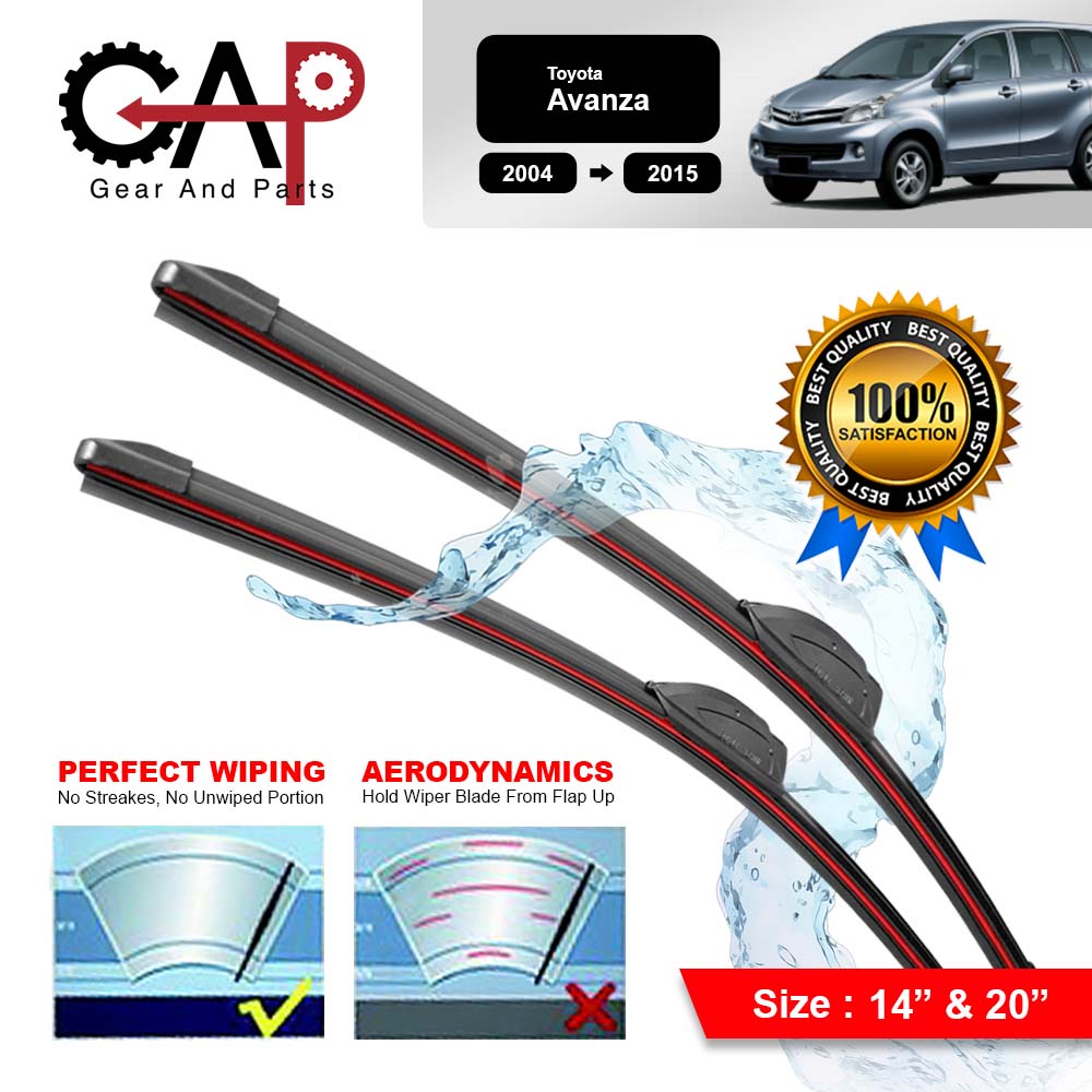 Toyota Avanza 2004-2015 1 Set Silicone Wiper Red Line Windscreen ...