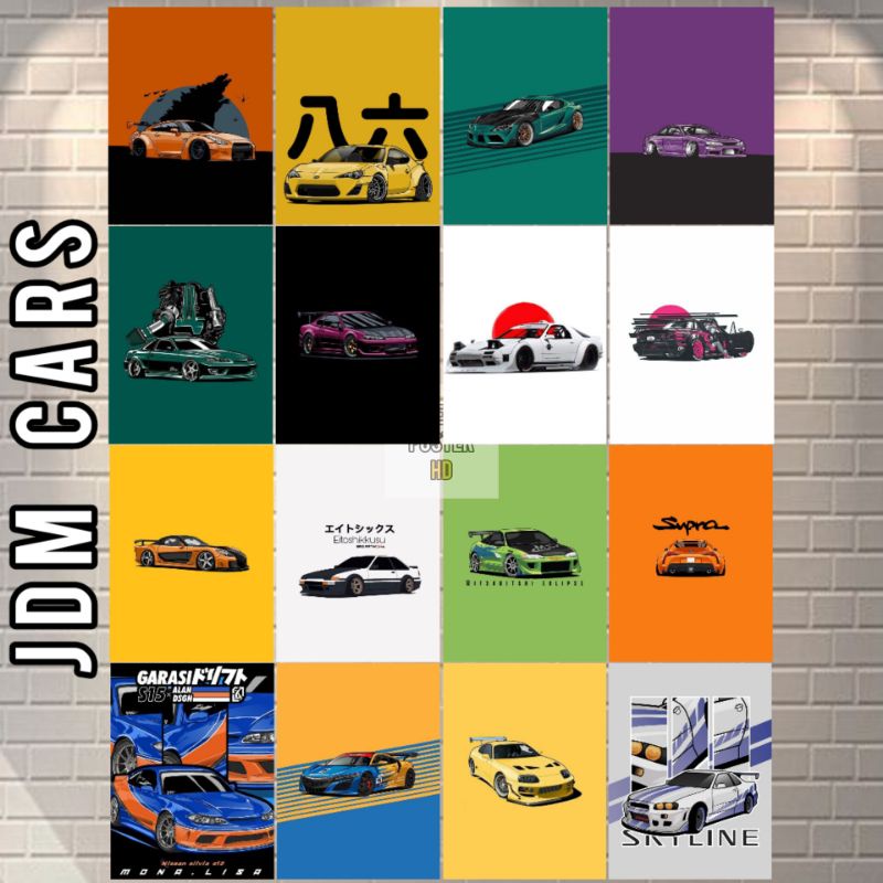 Jdm THEME AESTHETIC WALL POSTER FOR CARS/JDM CARS CONTENTS 32 PCS ...