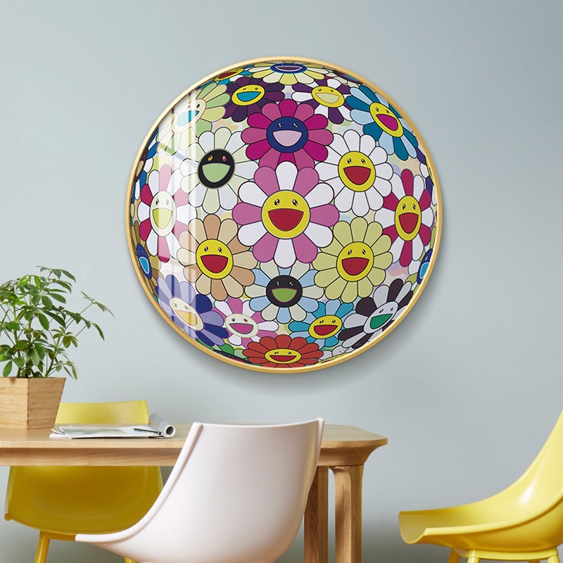 [Chihiro] Takashi Murakami Sunflower Decorative Painting Smile Round ...
