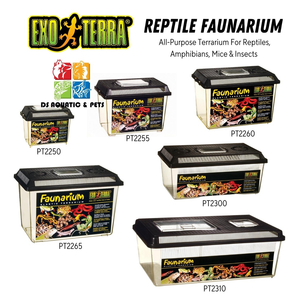 Exo Terra Faunarium / All Purpose Terrarium for Reptiles, Amphibians ...