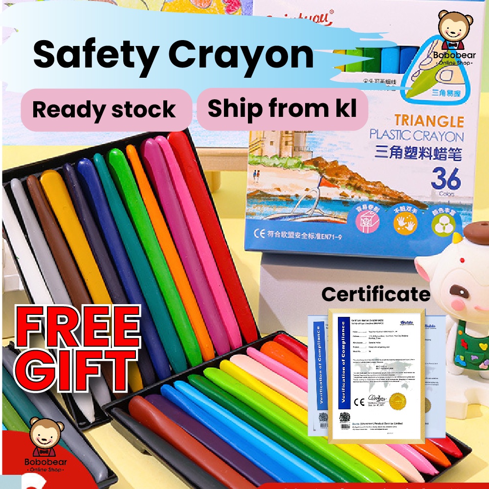 12/24 Colour Crayon for Toddlers Baby Non Toxic Safe Washable Palm Grip ...