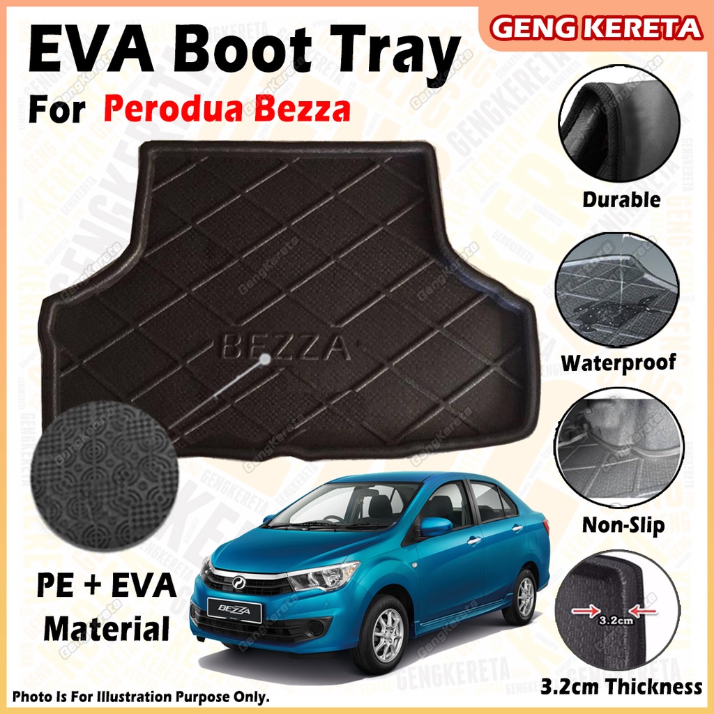 For Perodua Bezza EVA Copolymer Car Boot Tray Luggage Cargo Trunk Tray ...
