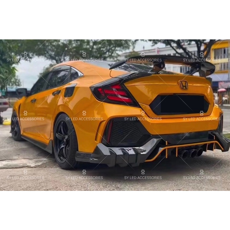 Honda Civic FC Type R Typer Rear Bumper Diffuser Mugen Style Glossy ...