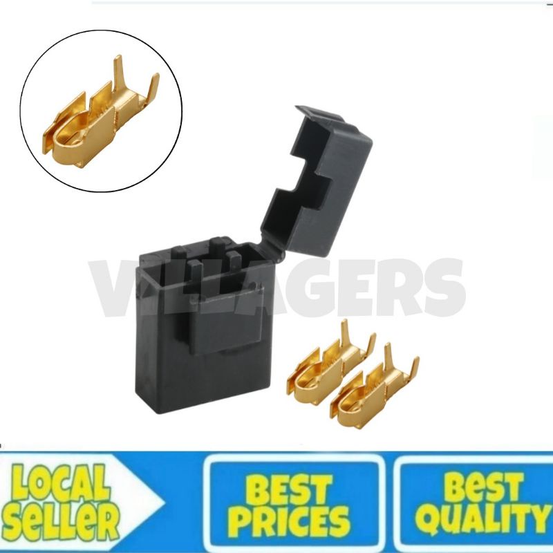 2 Pin Car Truck Standard Fuse Holder Fuse Socket Connector Black Fuse ...