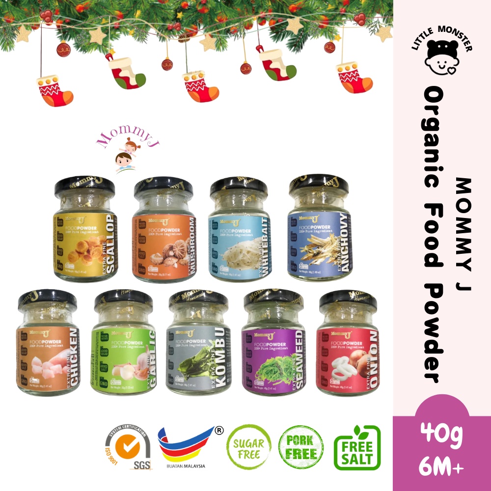 MommyJ Extra Fine Baby Food Powder 20-40g 6M+ Anchovy 优质纯宝宝辅食粉 江鱼仔粉 香菇粉 ...