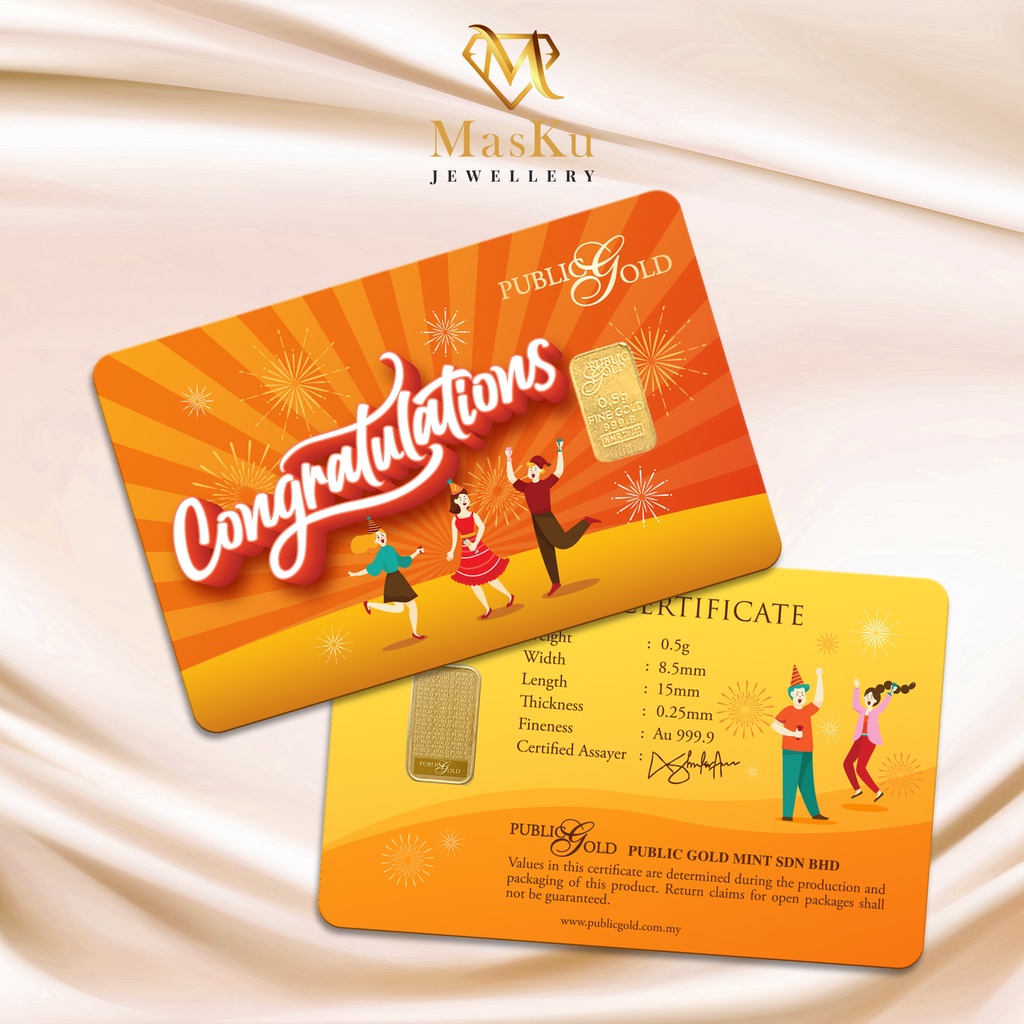 Public Gold Bullion Bar PG 0.5g (Emas 999.9) 24K - Congratulations ...