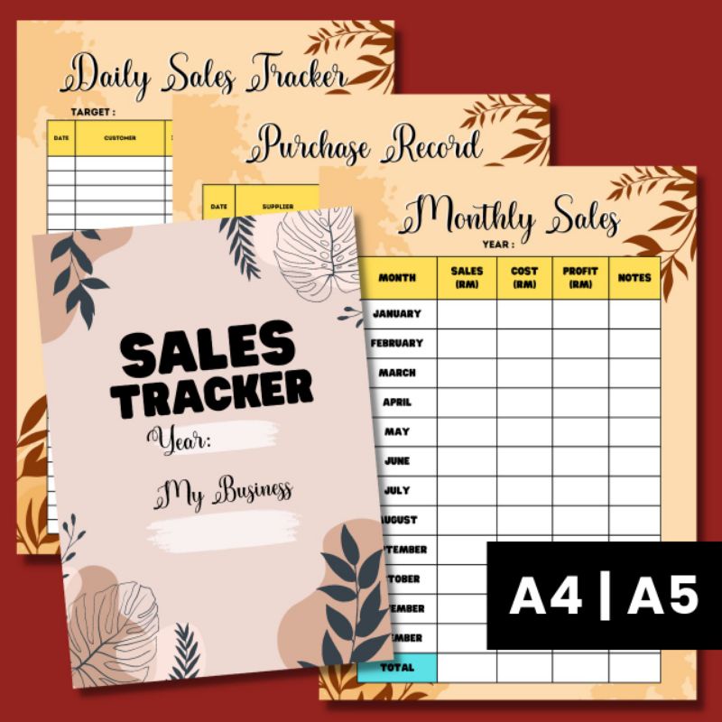 Sales Tracker/ Rekod Jualan, Rekod Perniagaan Online, Online Seller ...