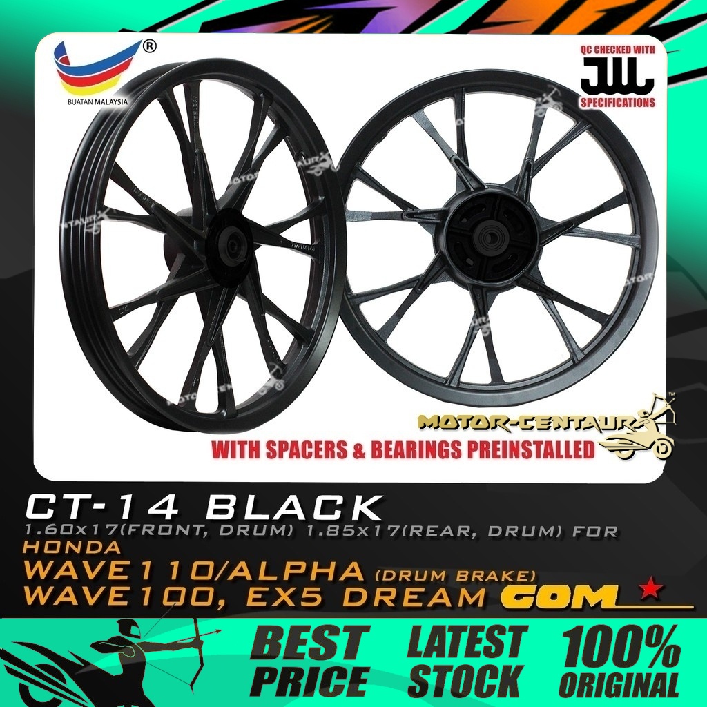 RIM MOTOSIKAL COMSTAR SPORT RIMS CT-14 1.60X17(DRUM,F) 1.85X17(DRUM,R ...