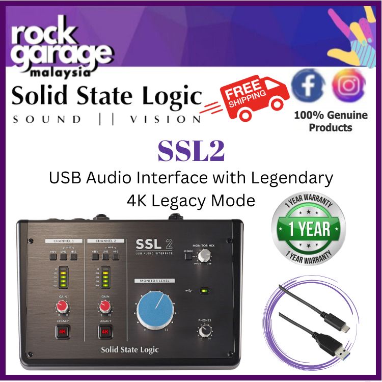 Solid State Logic SSL2 USB Audio Interface with Legendary 4K Legacy ...