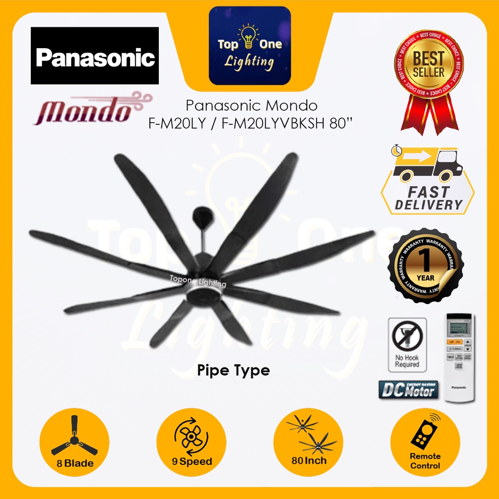 Panasonic Ceiling Fan (80 Inch/Canopy Type) Mondo Motion Sensor Twin DC ...