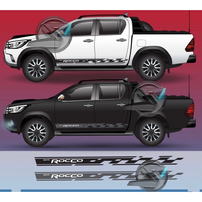 (Ready Stock) S948# Toyota Hilux Revo Rocco Car Body stripe Vinyl Decal ...