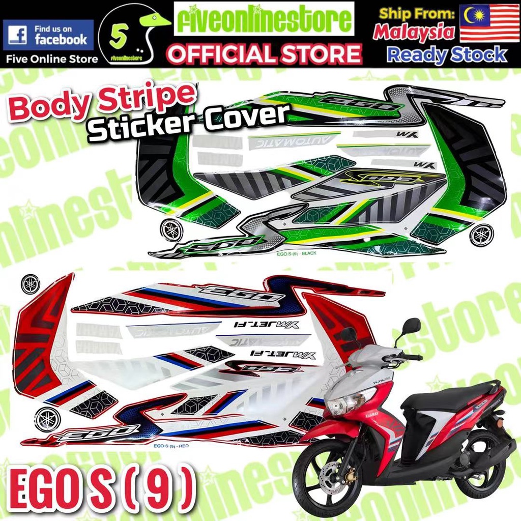 Stiker Sticker Body Stripe Cover Set (9) Yamaha Ego S Fi EgoS Fuel Injection EgoS Fi Stripe ...