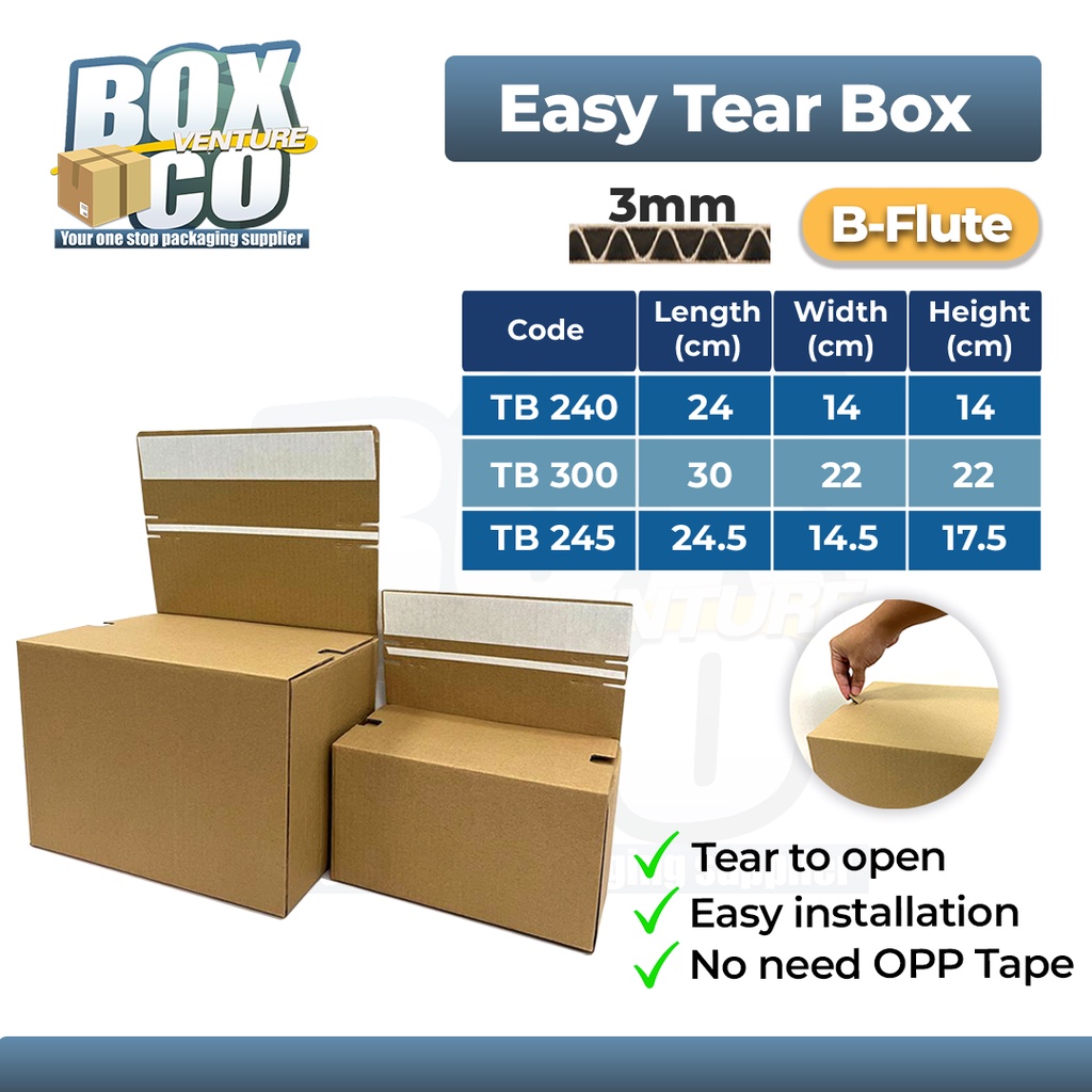 Easy Tear Box Carton Box Storage Box Packing Box Packaging Box Kotak ...