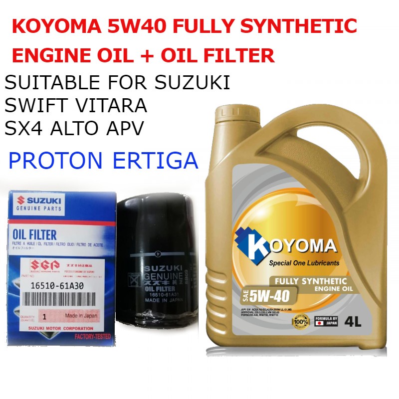 SUZUKI SWIFT VITARA SX4 ALTO APV , PROTON ERTIGA OIL FILTER + KOYOMA ...