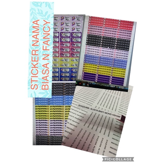 Sticker Nama Anak /Sticker nama fancy anak | Shopee Malaysia
