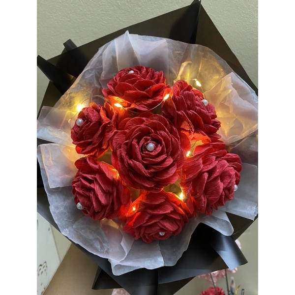 Large Bundle Of Paper Flowers With led Lights | Shopee Malaysia