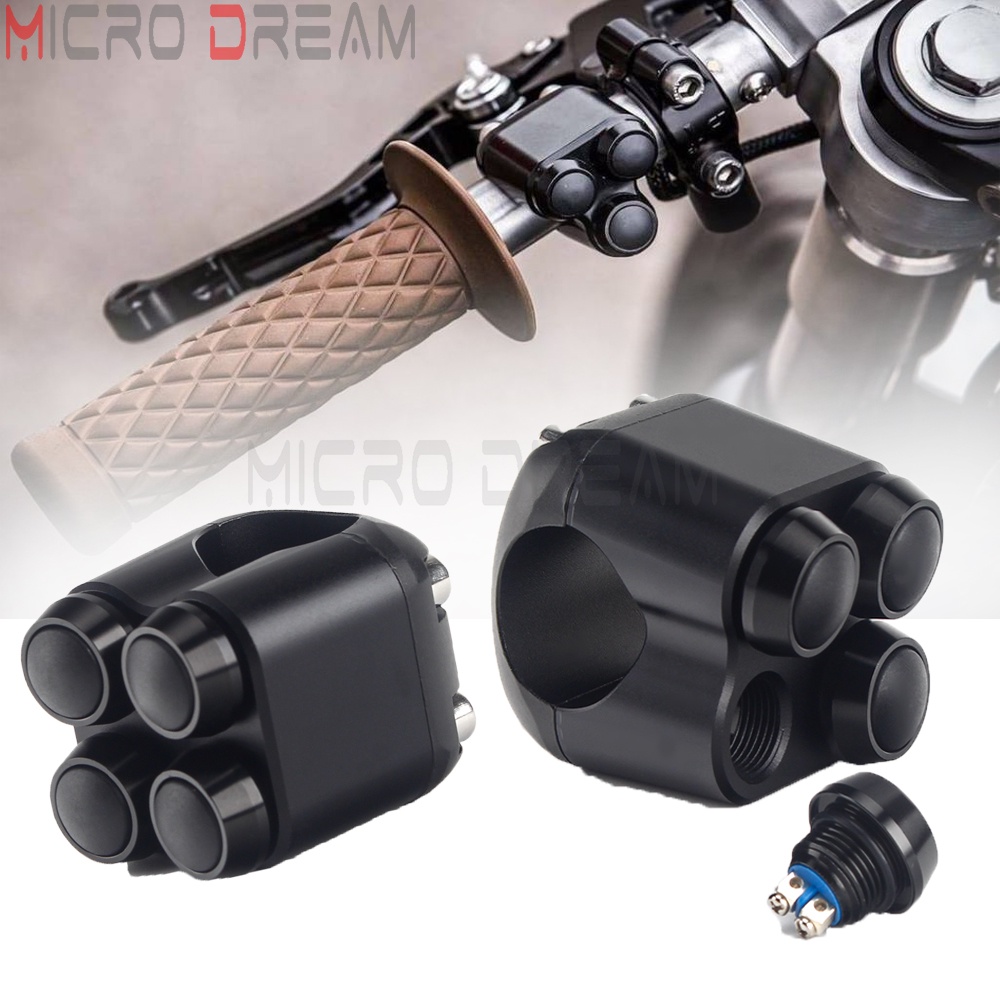 22mm 25mm Custom Motorcycle Handlebar Switches Slim Push Button for ...