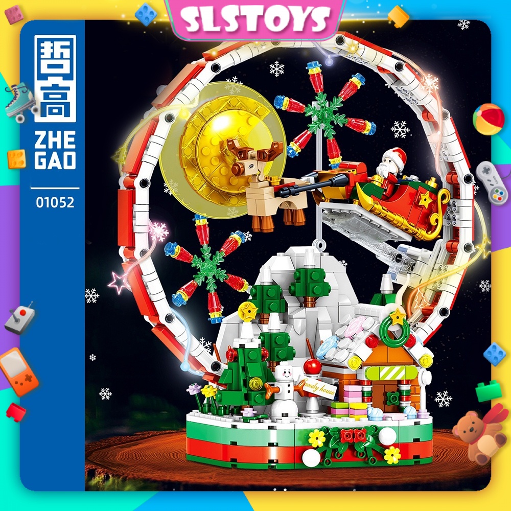 Zhe Gao Block 01052 LED Light Merry Christmas Eve Ferris Wheel Tree ...