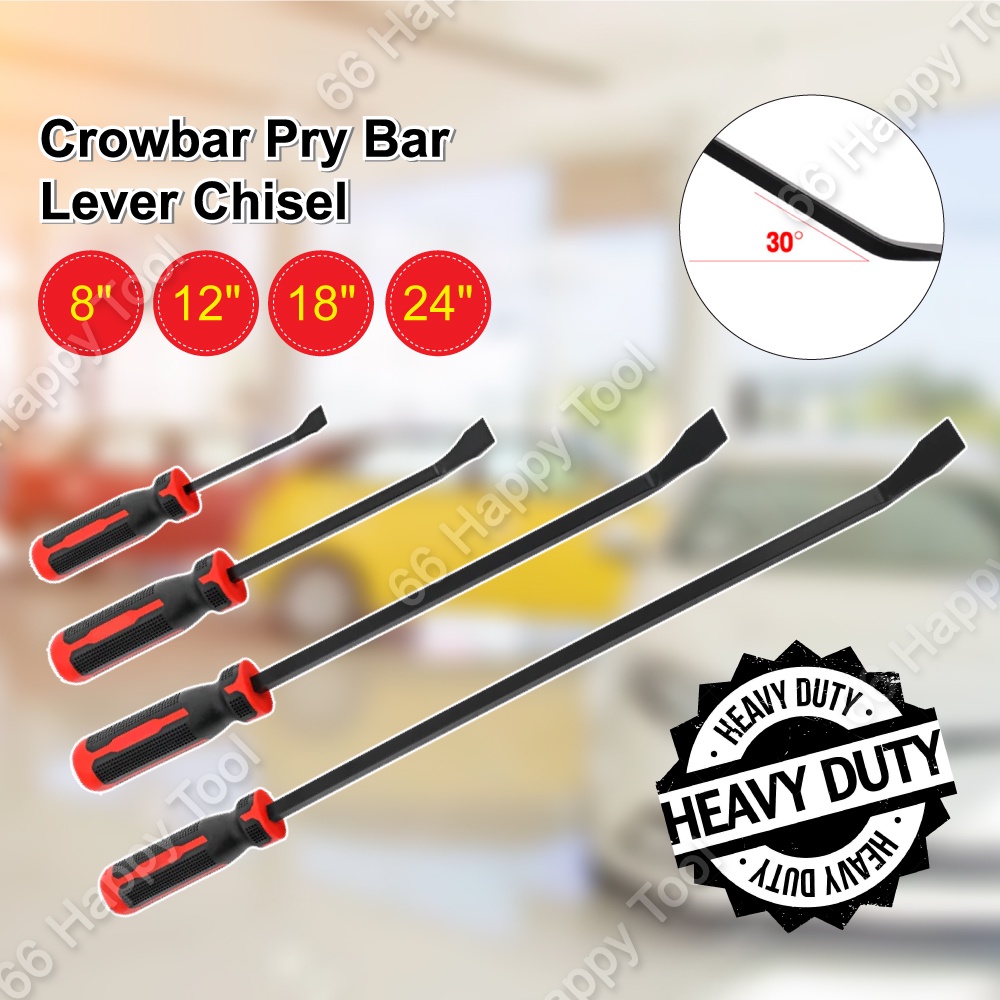 Heavy Duty Tyre Crowbar Pry Bar Lever Chisel 8" 12" 18" 24" Inch Strike ...