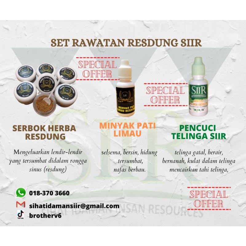 Set Lengkap Rawatan Resdung SIIR. | Shopee Malaysia