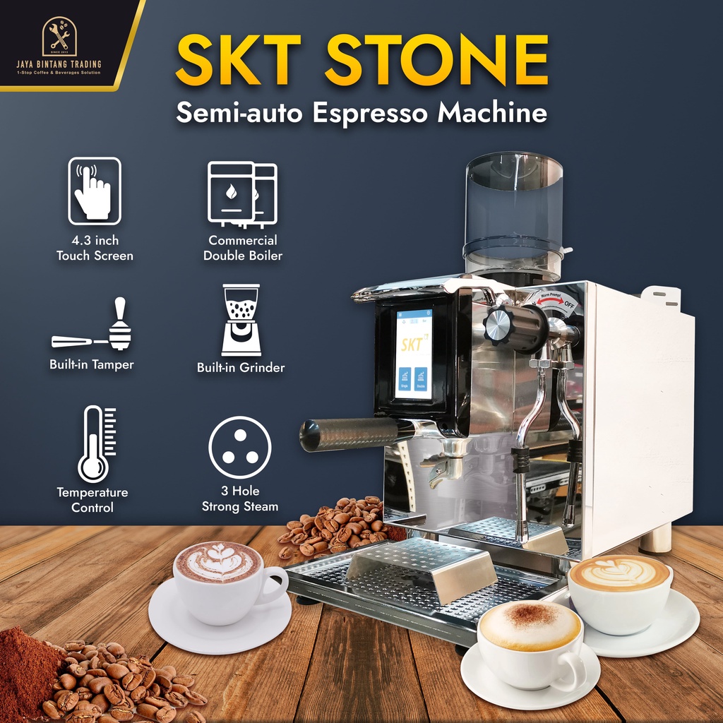 SKT Stone Smart Espresso Coffee Machine Home Business Use 19 Bar - 12 ...