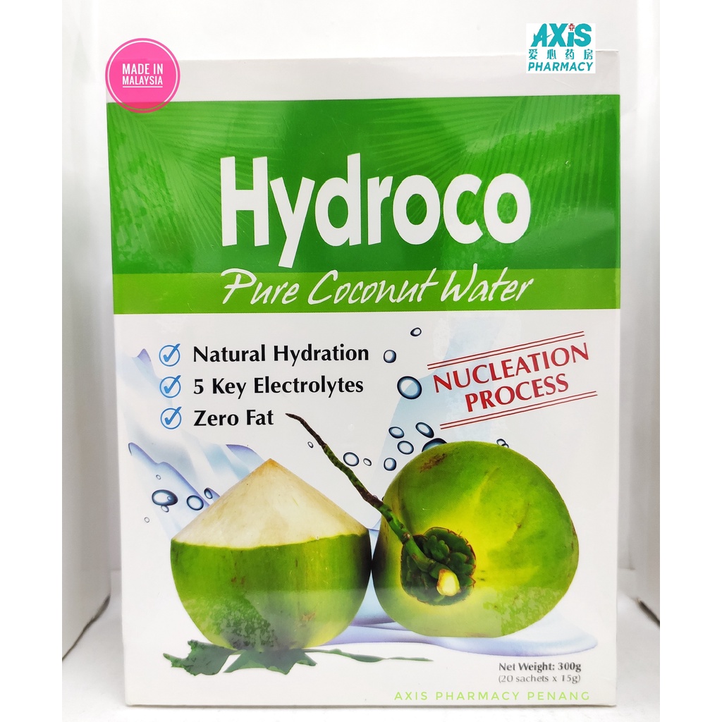 HYDROCO PURE COCONUT WATER "NUCLEATION PROCESS" 300G {20's Sachets x ...
