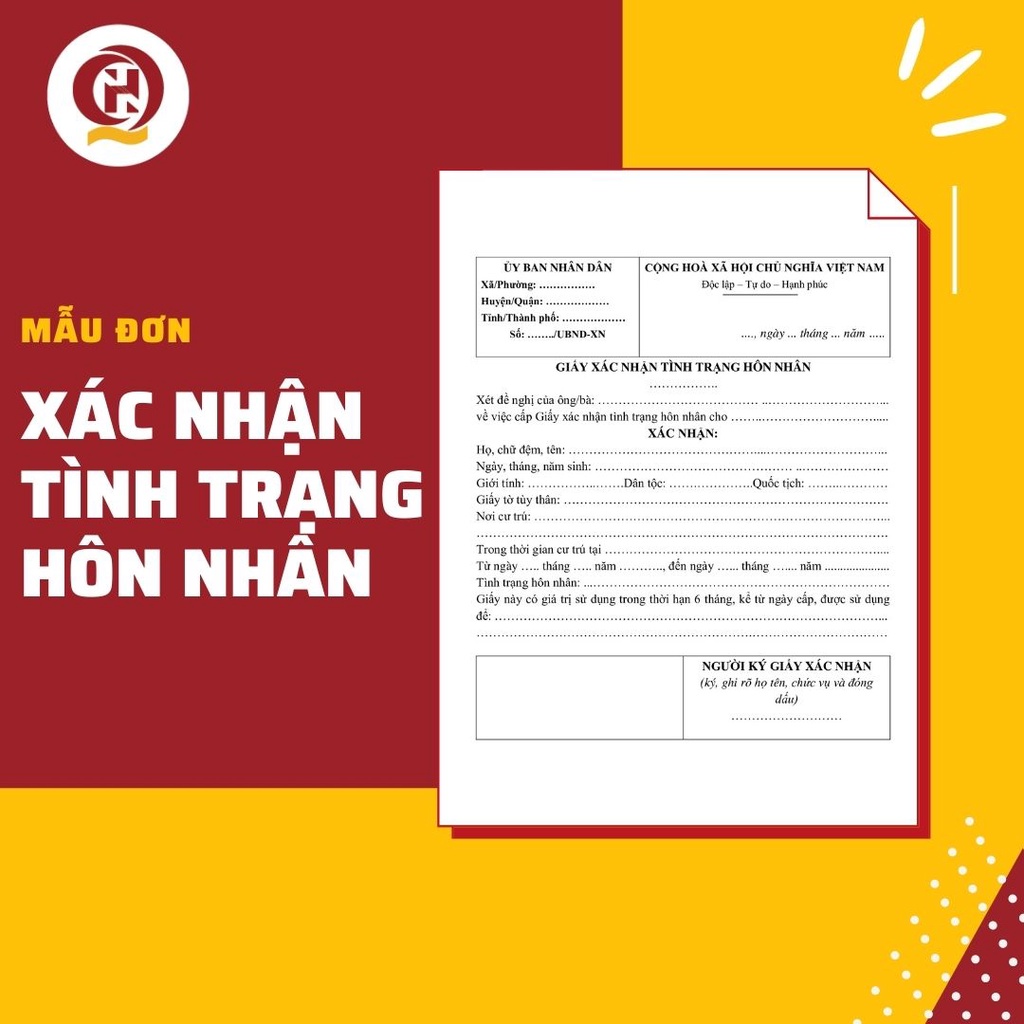Declaration sheet sample to identify marriage status + Instructions for ...