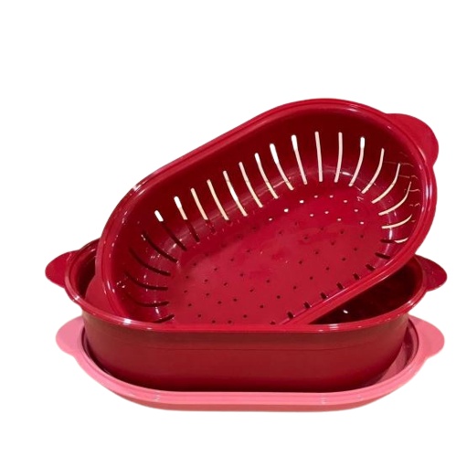 Tupperware Oval Server With Colander 2L ( Red ) | Shopee Malaysia